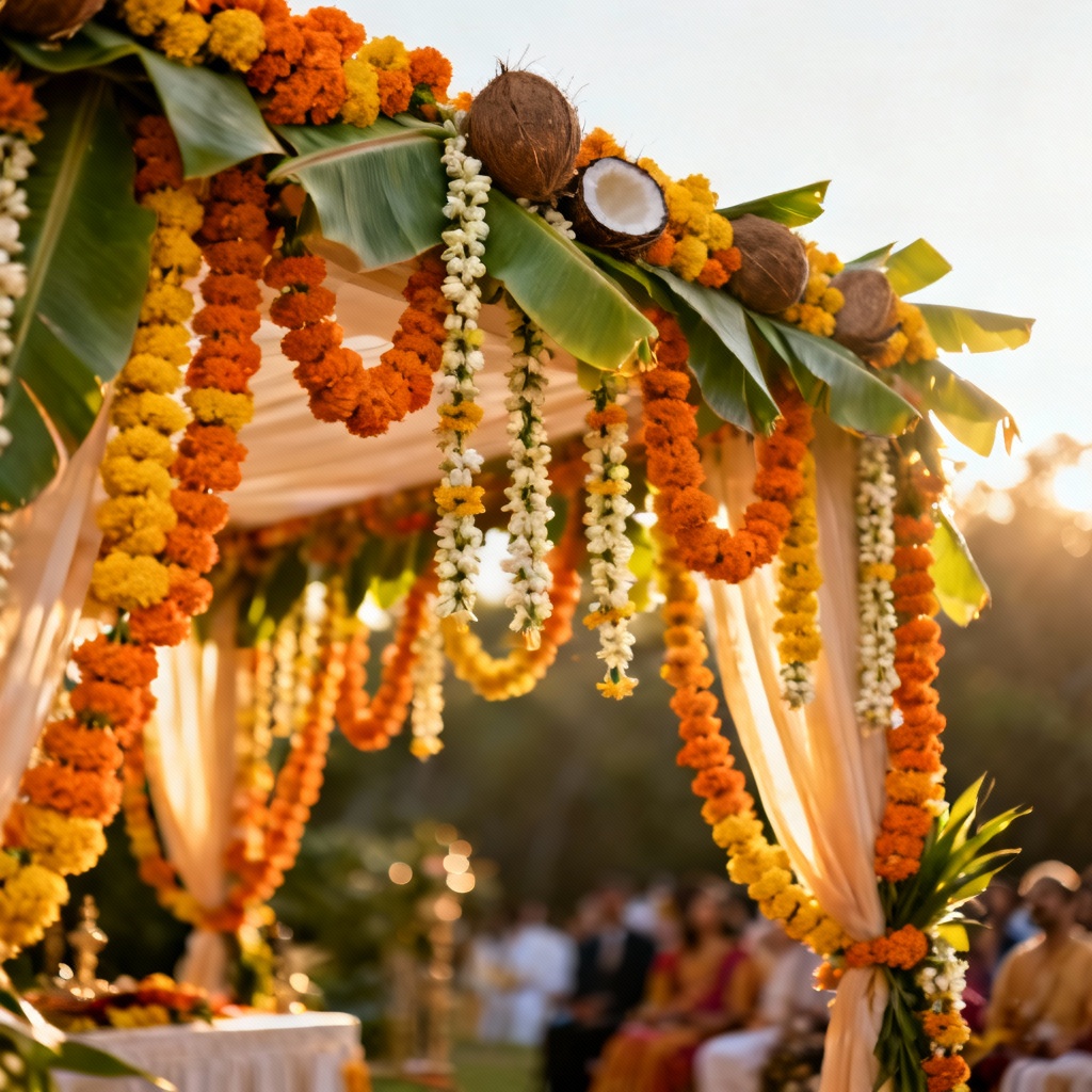 Free AI Marigold Garlands Generator Online | Design Torans, Backdrops ...