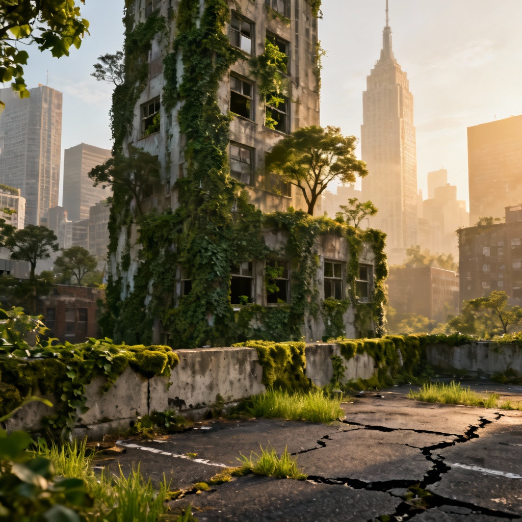 Free AI Nature Reclaiming Generator Online | Create Overgrown City Art